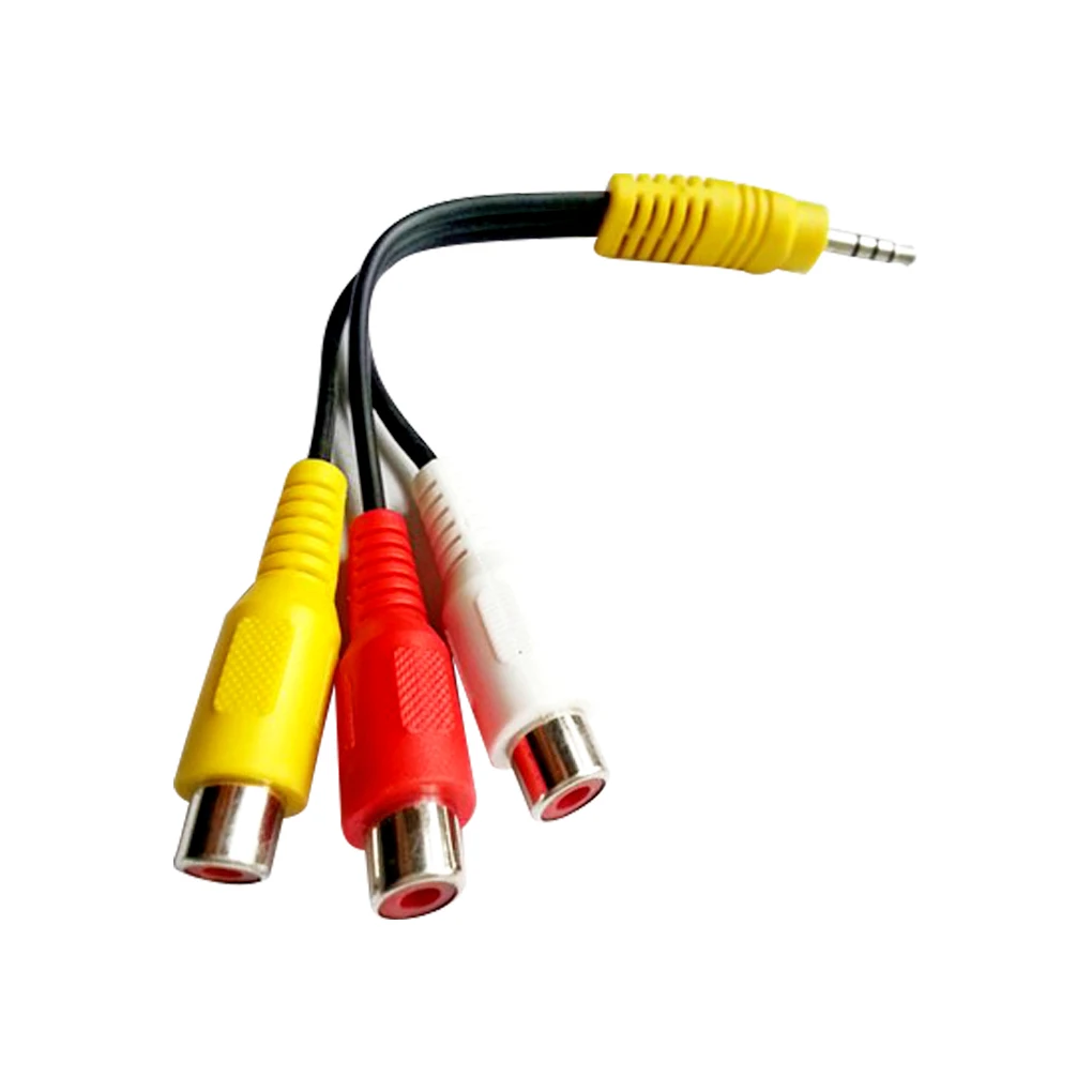 Splitter 3 5mm to 3 RCA Female Audio Video Cable Composite AV Adapter ...