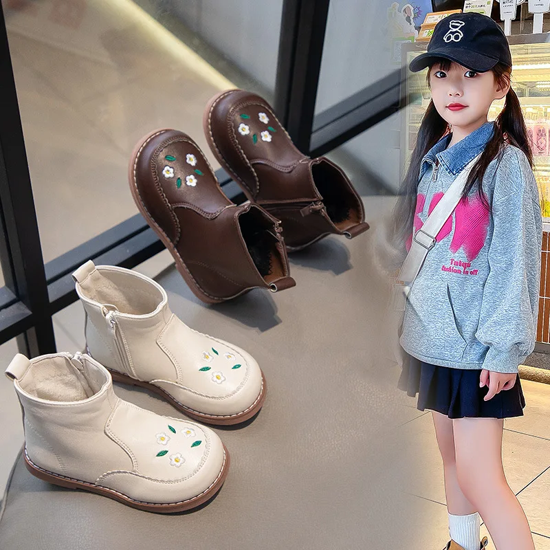 Plush-Kid-Boot-Autumn-Warm-Princess-Boot-Two-Cotton-Ankle-Boot-Fashion ...