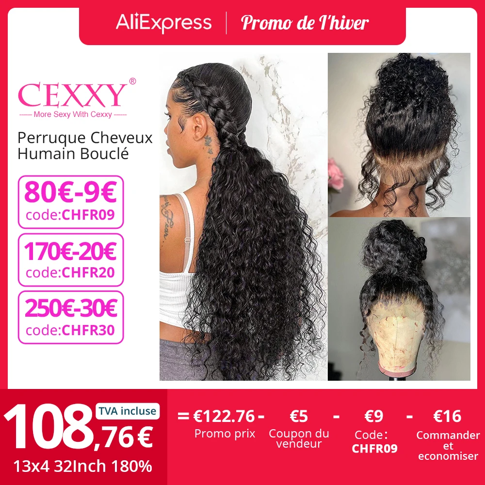 CEXXY-30Inch-Perruque-Cheveux-Humain-Sans-Colle-Perruque-Cheveux-Humain ...