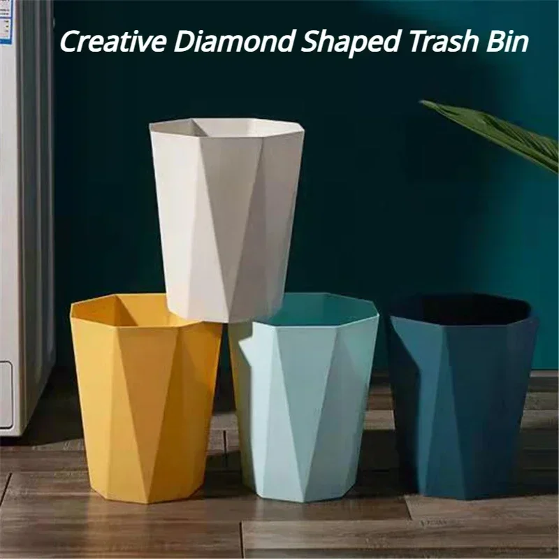Creative-Diamond-Shaped-Trash-Bin-Household-Lidless-Kitchen-Living-Room ...