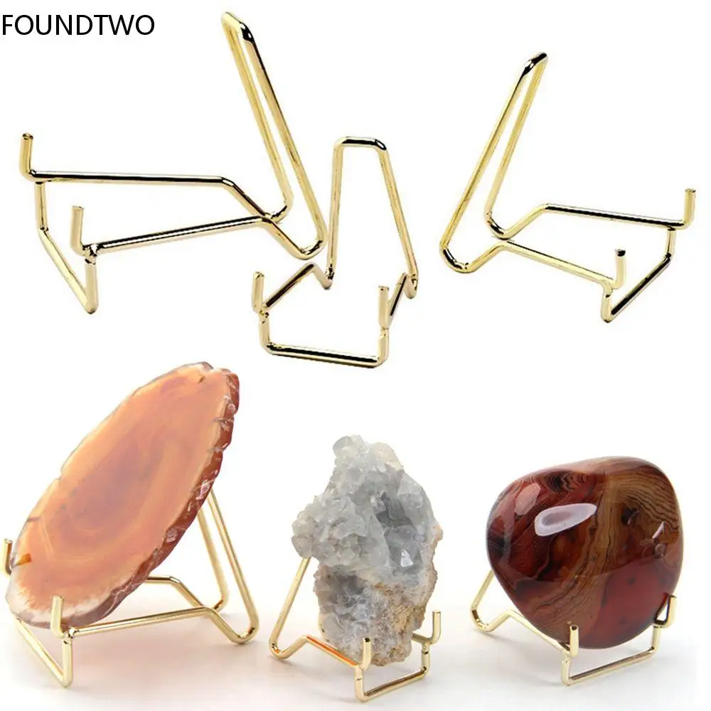 Metal-Shelf-Stones-Crystal-Cluster-Agate-Stand-Holder-Mineral-Specimen ...