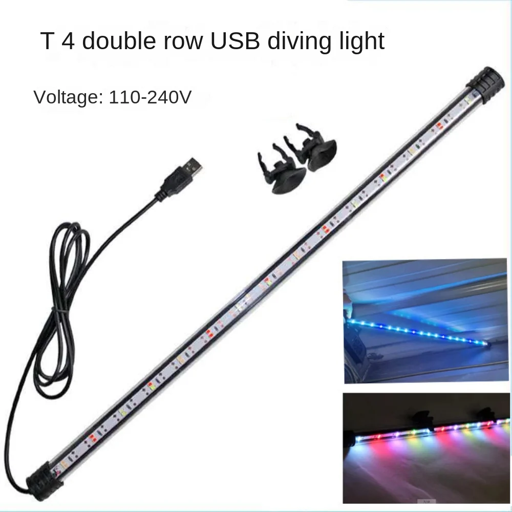 Submersible-LED-Aquarium-Light-Full-Spectrum-USB-Colorful-RGB-White-LED ...