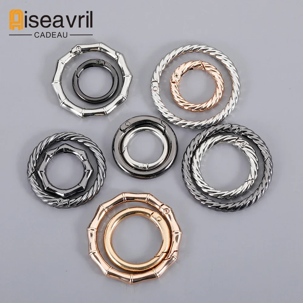 5pcs-25-28-35-43-49mm-Round-Carabiner-Ring-Split-Spring-Gate-Keychain-O ...