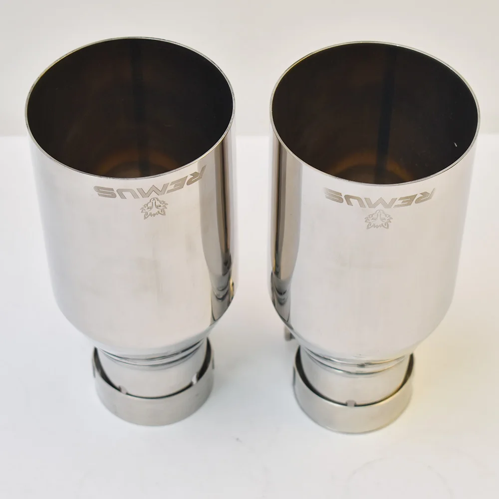 1 Pc Car Modified Flat Edge Stainless Steel Exhaust Pipe Single Layer ...