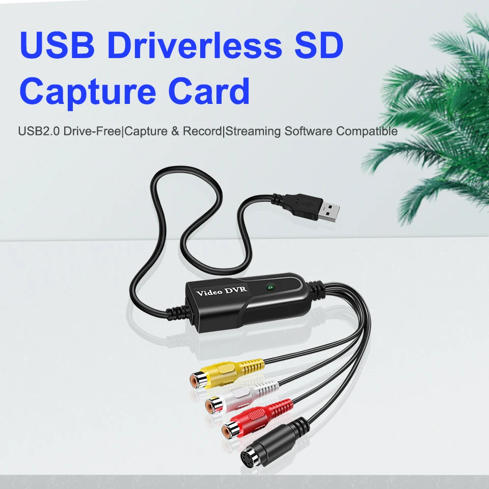 USB 2.0 비디오 캡처 카드, AV RCA 디지털-USB 변환기, 휴대용 어댑터 비디오 케이블, DV/VHS TV DVD ...