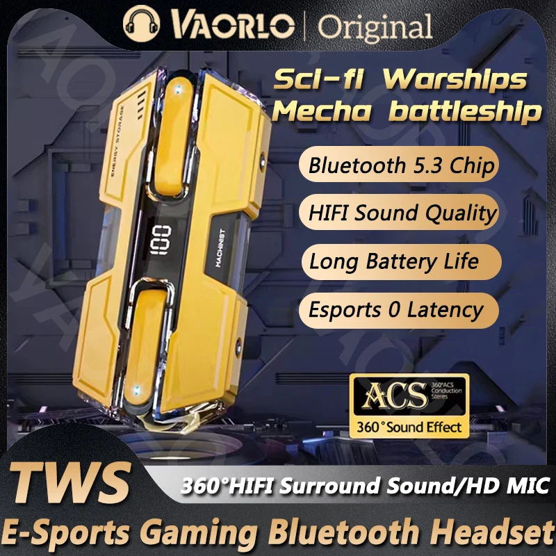 Mecha-Warships-Game-Headset-Bluetooth-5-3-HIFI-Stereo-Wireless ...
