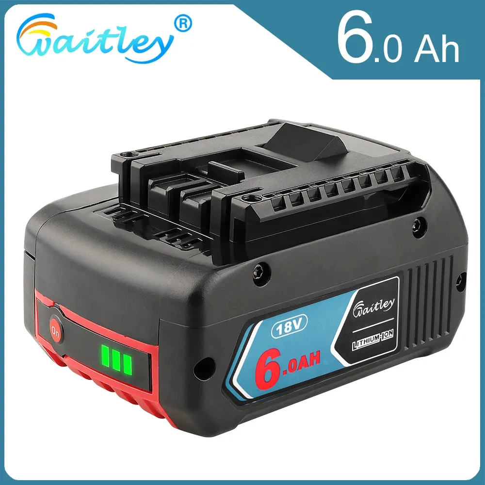 Waitley 충전식 교체 리튬 이온 배터리, Bosch 18V 전동 공구 BAT609 BAT610 BAT618 17618 ...