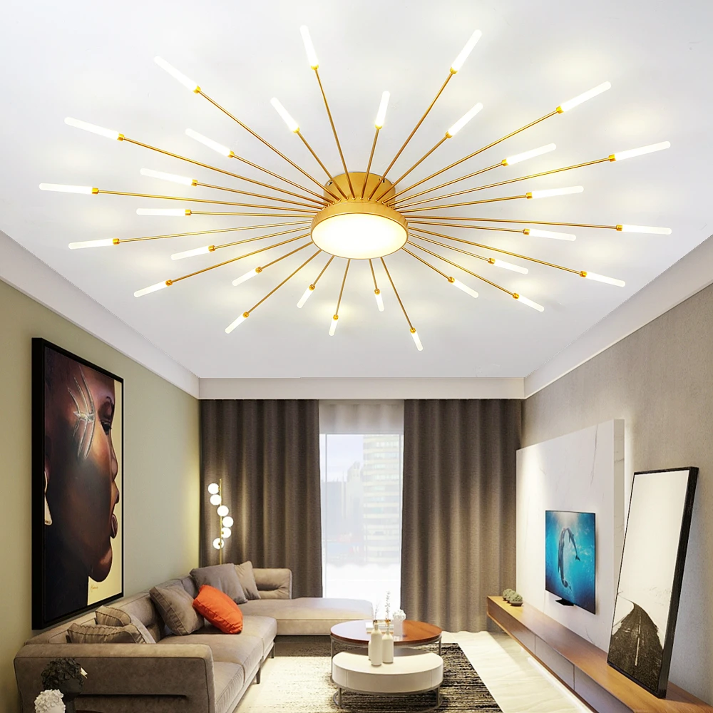 LED Feuerwerk Kronleuchter dimmbar für Wohnzimmer Schlafzimmer moderne ...