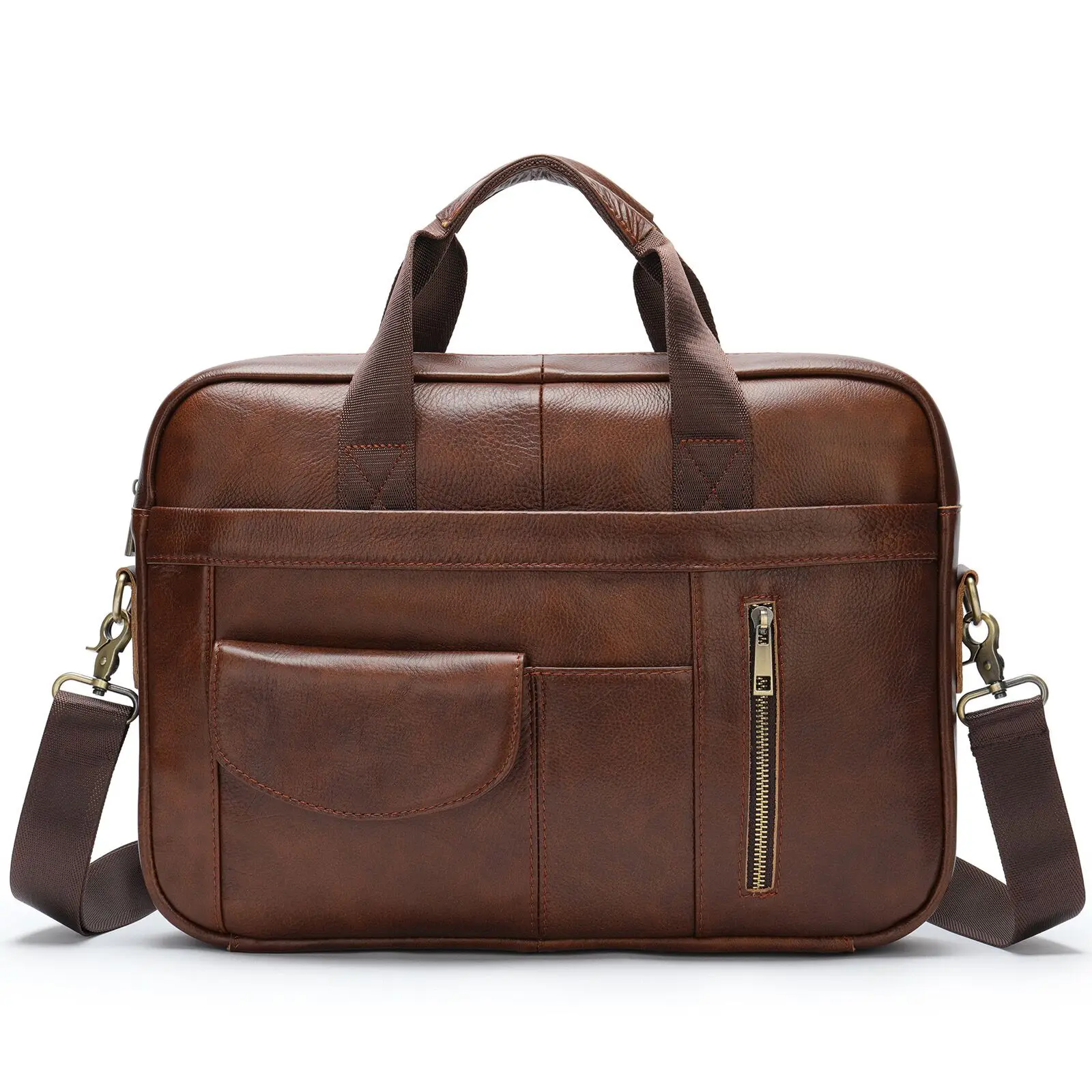 Genuine-Leather-Messenger-Bag-Business-Briefase-for-Doctor-Layer ...