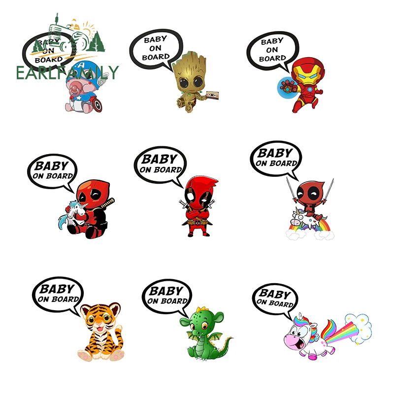 Earlfamily 13cm For Baby On Board Deadpool Car Stickers And Decal ...