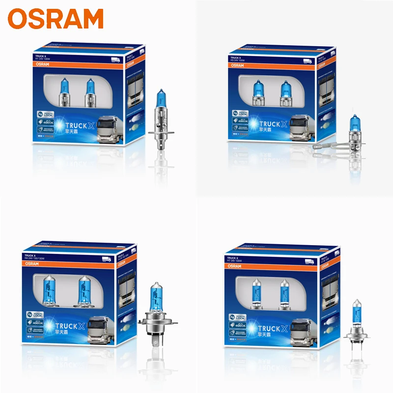 OSRAM H7 H4 H3 H1 24V Truck X Headlight High-Power 100W/130W 4000K Up ...