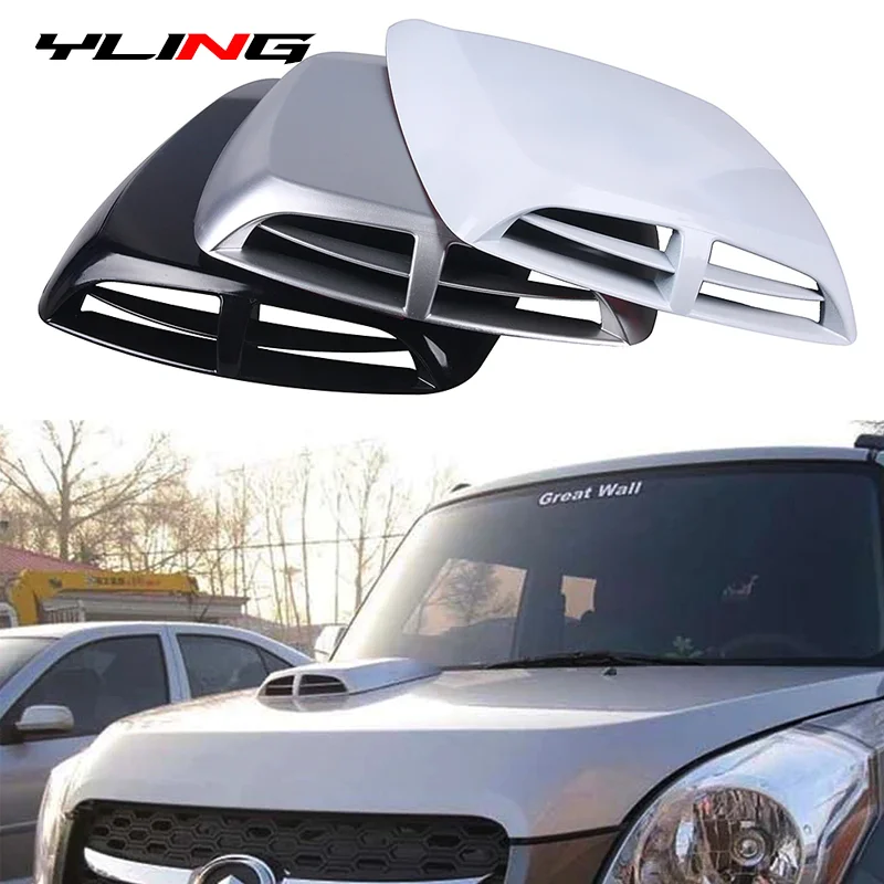 Universal Abs Car Front Air Flow Intake Carbon Hood Scoop Vent Bonnet ...
