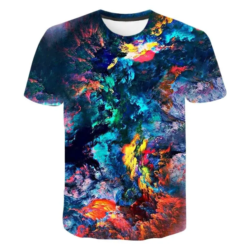 Summer-Fashion-Colorful-Pigment-Graffiti-graphic-t-shirts-For-Men ...