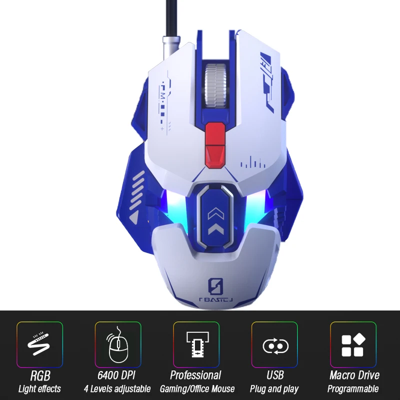Ergonomic-Wired-Mice-With-Adjustable-Variable-Weight-6400-DPI-Cyberpunk ...