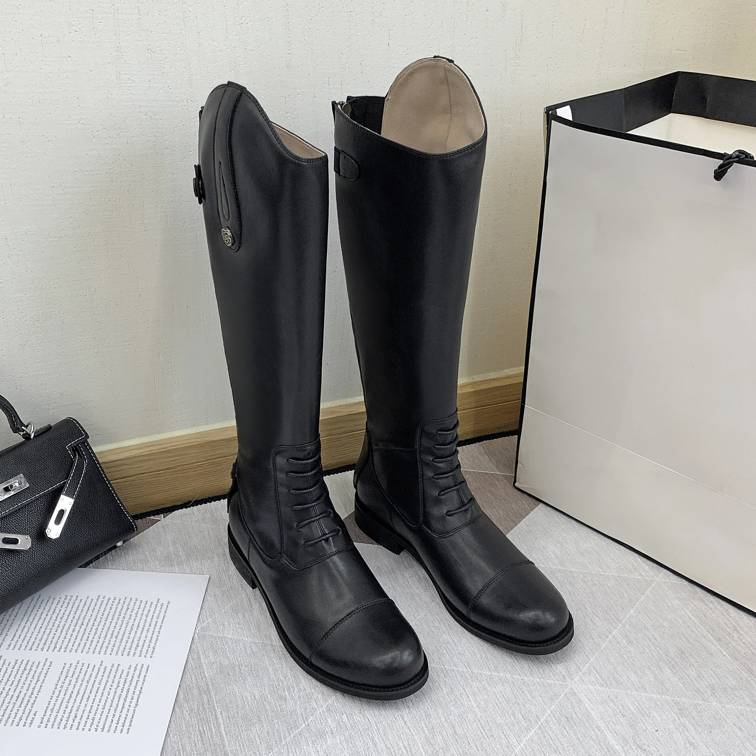 Botas-altas-ecuestres-para-montar-a-caballo-para-mujer-cuero-vaquero ...