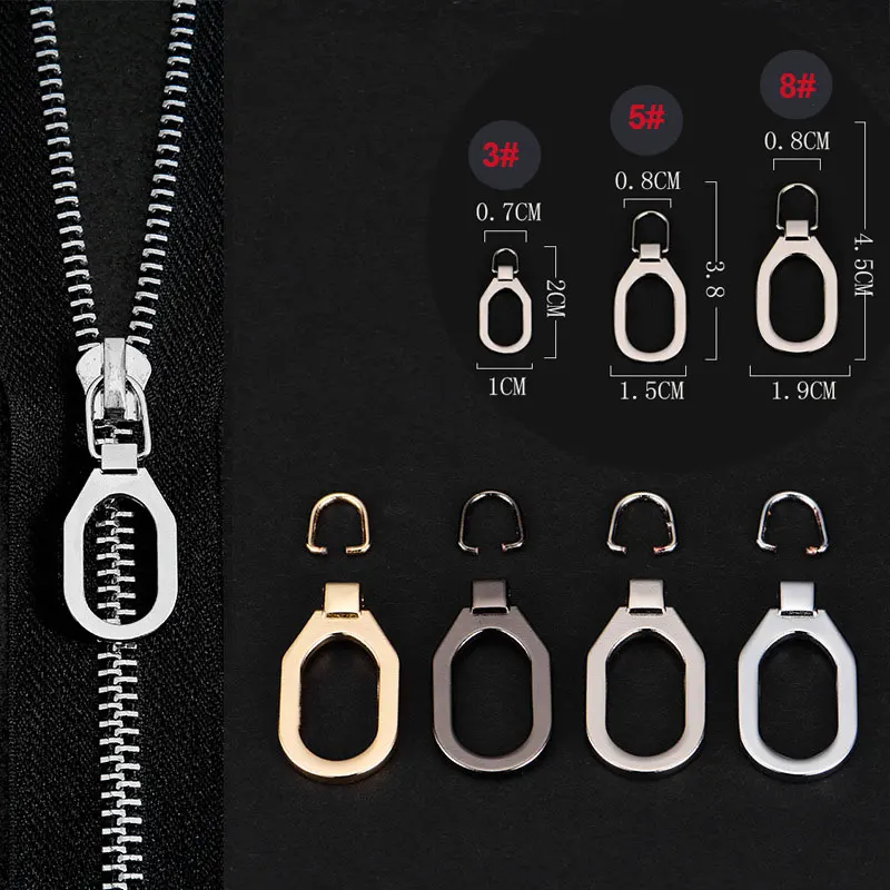 5Pcs Zipper Pull Replacement Detachable Metal Zipper Pull Tab Universal ...