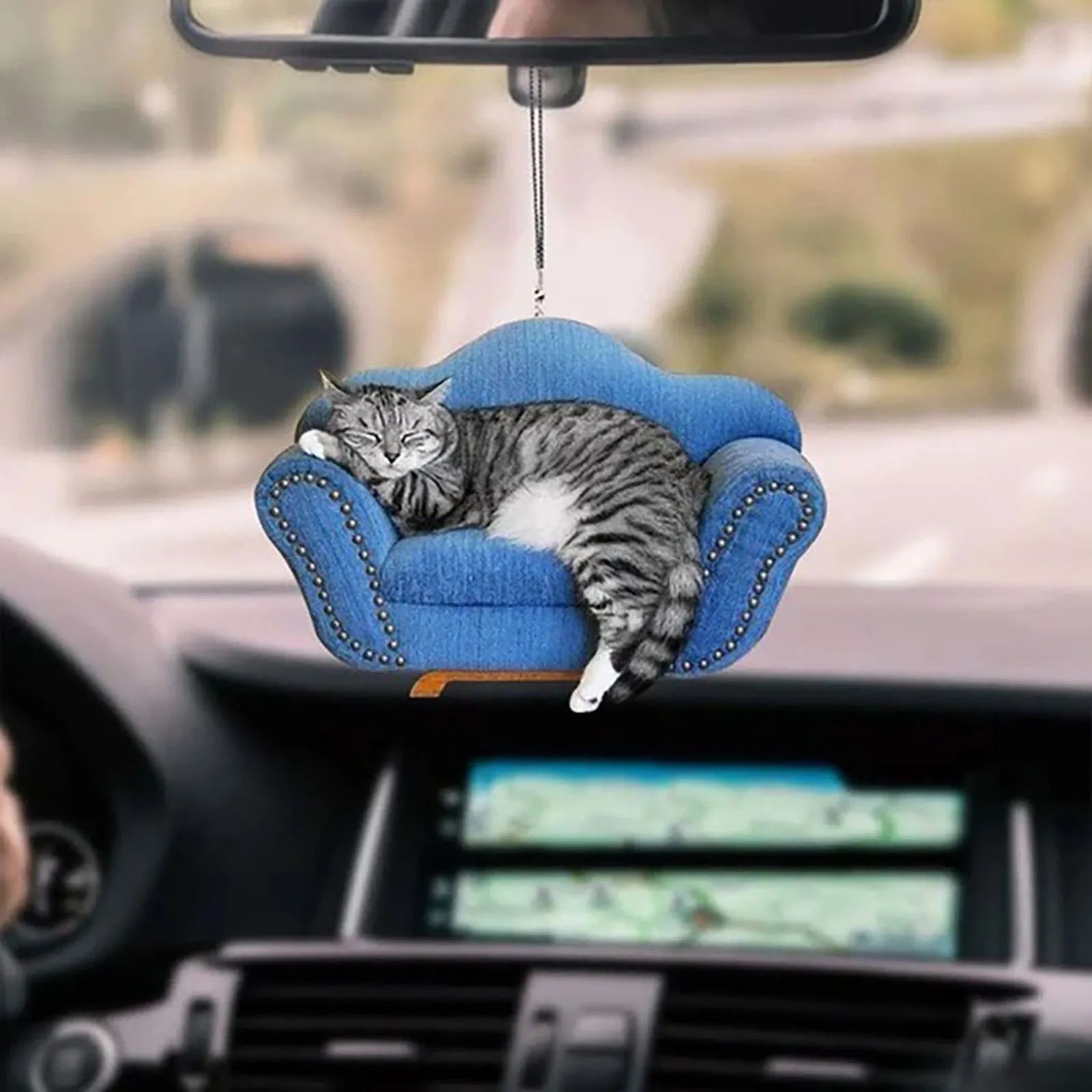 Car-Rear-View-Hanging-Accessories-Cute-Cat-Pendant-Novelty-Funny ...
