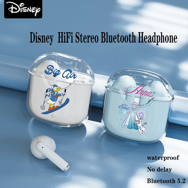 Disney Stitch Donald Duck Mickey Minnie Elsa Goofy Bluetooth Earphones ...