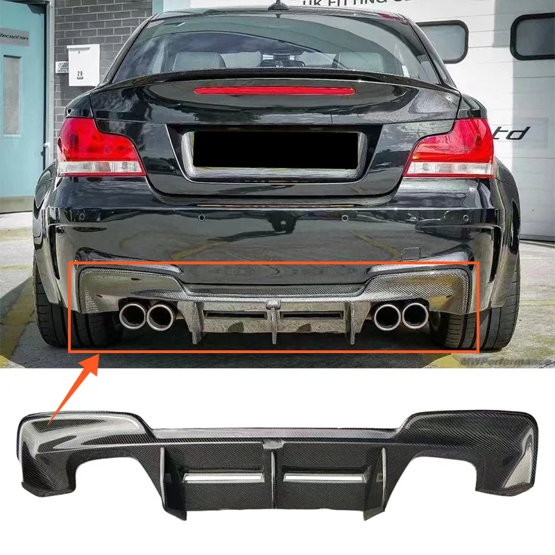 1 Series Carbon Fiber Car Rear Bumper Diffuser Lip Spoiler for BMW E82 ...