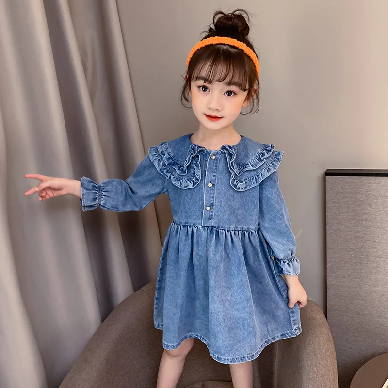 Long-Sleeved-Dress-for-Girls-Autumn-Kids-Clothes-Preppy-Style-Double ...