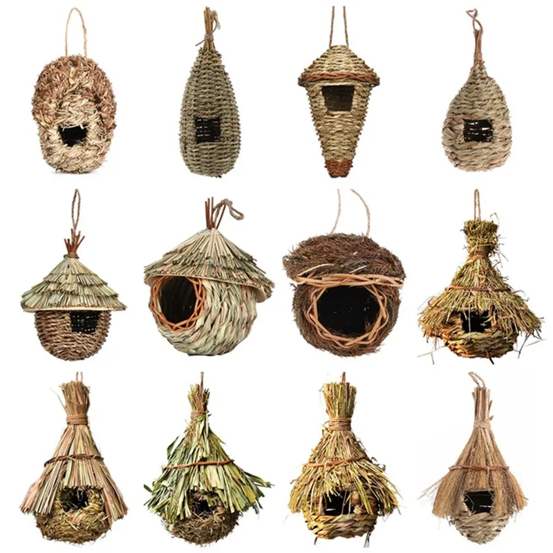 18 Style Birds Nest Bird Cage Natural Grass Egg Cage Bird House Outdoor ...