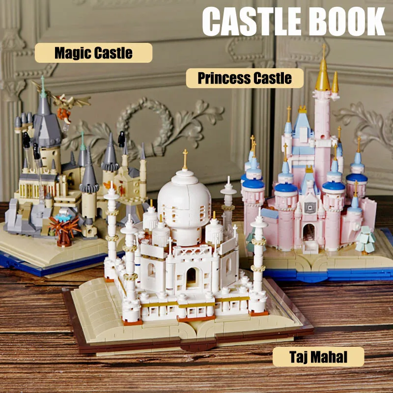 City-Magic-Castle-Pink-Princess-Castle-Book-Building-Blocks-DIY-Tree ...