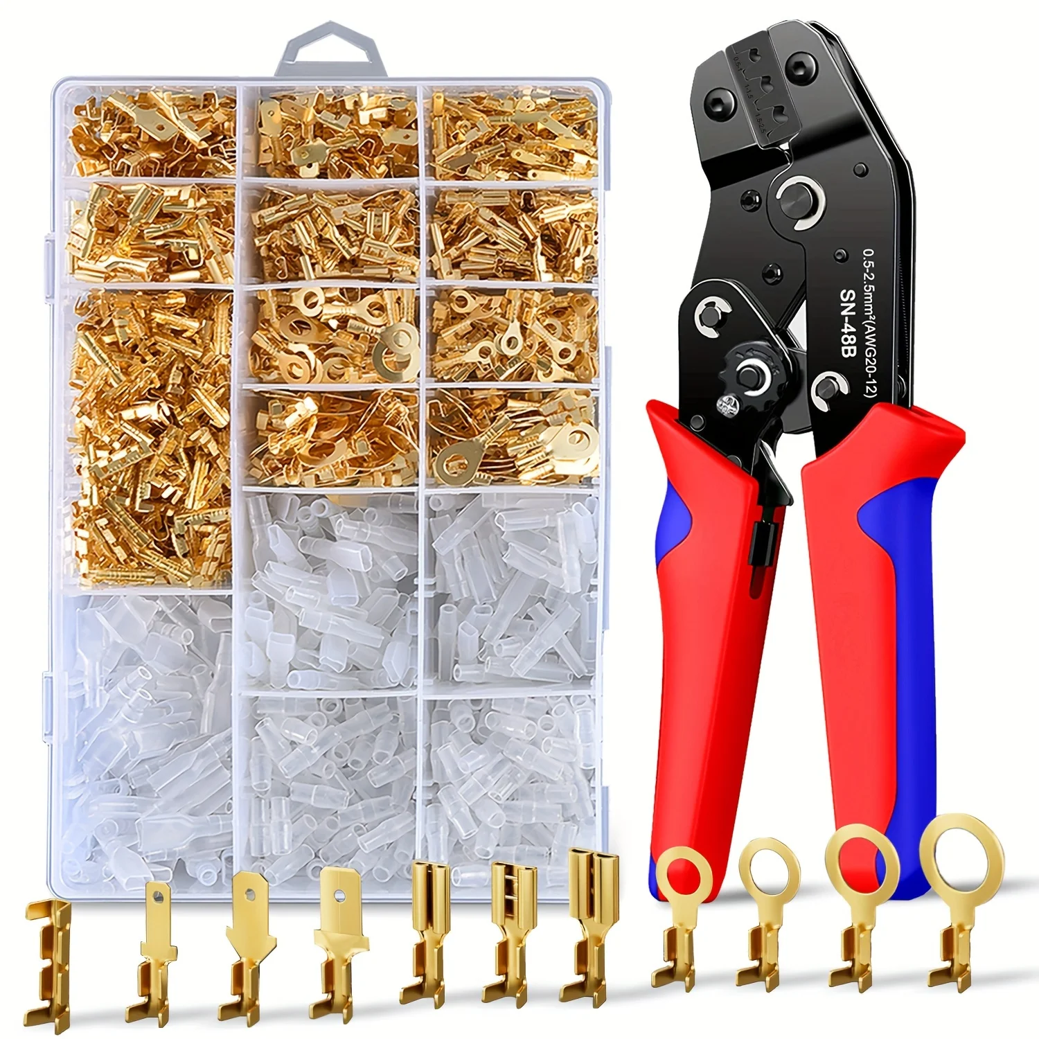 1/set, wire end crimping tool set, AWG 22-16， Equipped with 1000 ...