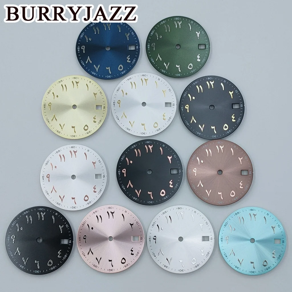 BURRYJAZZ-28-5mm-No-Logo-NH35-Watch-Dials-Silver-Black-Blue-Green-Brown ...