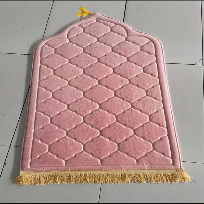 Prayer-Mat-for-Muslim-Ramadan-Flannel-Carpet-Worship-Kneel-Embossing ...
