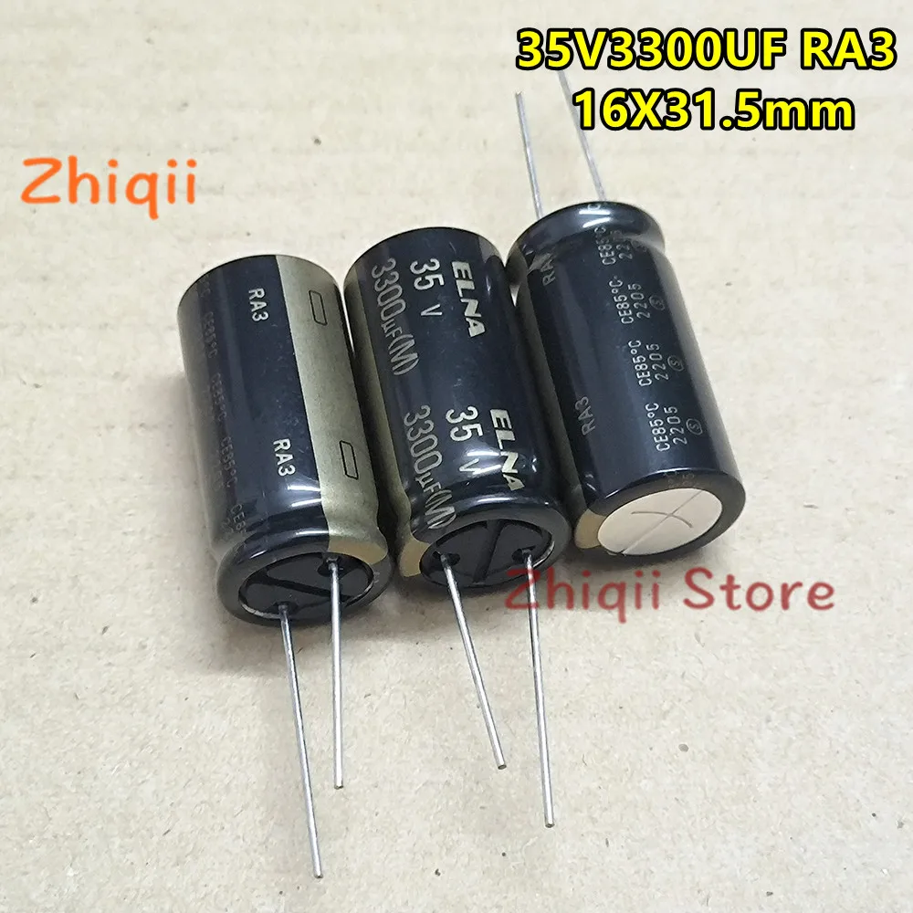 5pcs/10pcs 35v 3300uF ELNA RA3 35V3300UF 16x31.5mm Audio capacitor ...