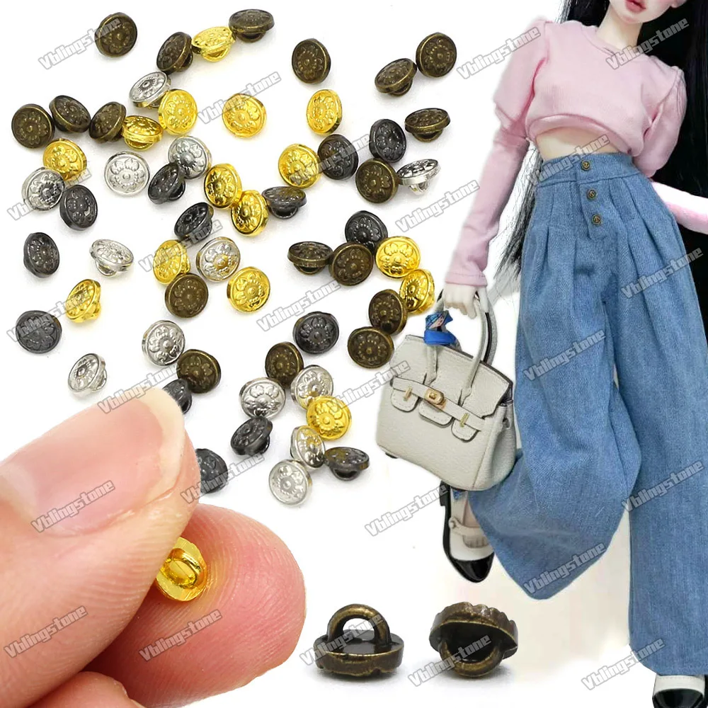 4mm Tiny Buttons 20pcs Mini Shank Buttons for Dolls Clothes Flower Sew ...