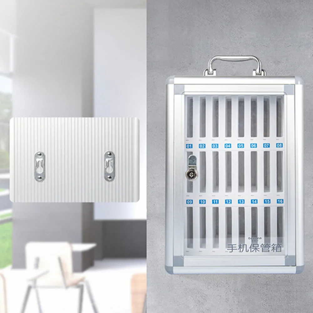 Mobile-phone-safe-box-with-lock-aluminum-alloy-ABS-portable-school-army ...