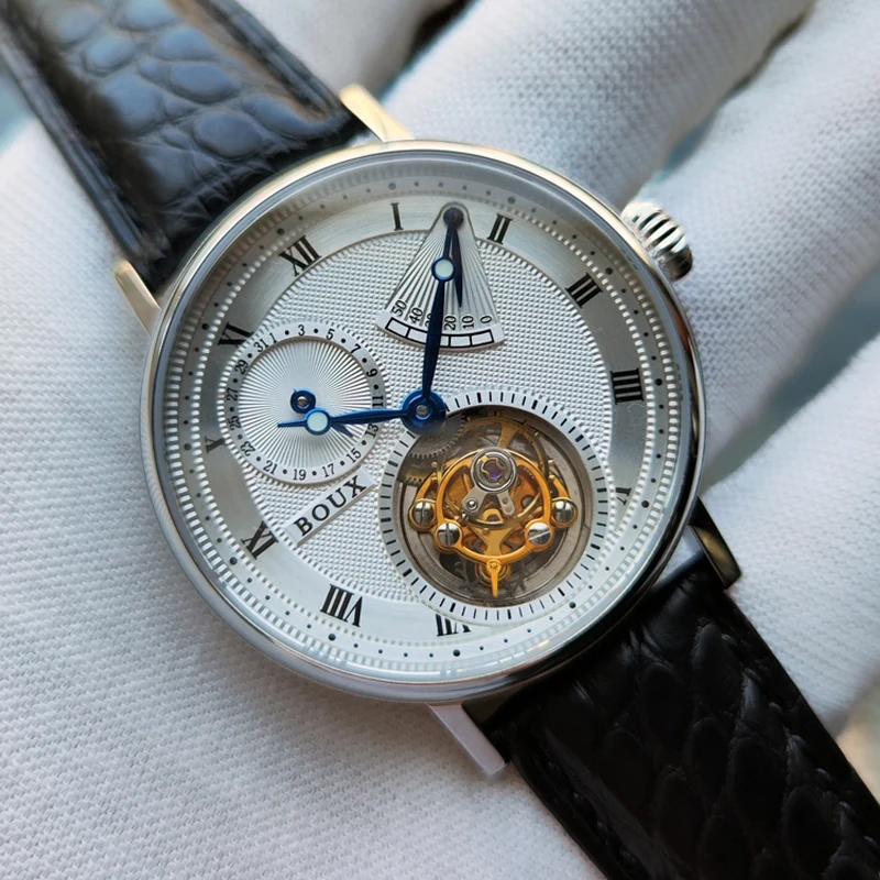 BOUX-Men-s-Skeletonized-True-Manual-Tourbillon-Mechanical-Watches-Multi ...