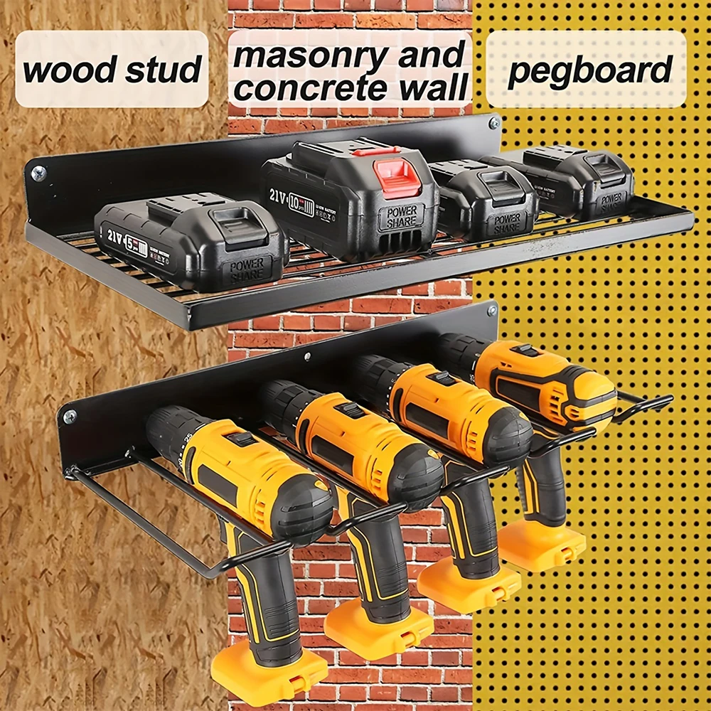 Power Tool Organizer Wall Mount Style rack ool Shelf Heavy Duty ...