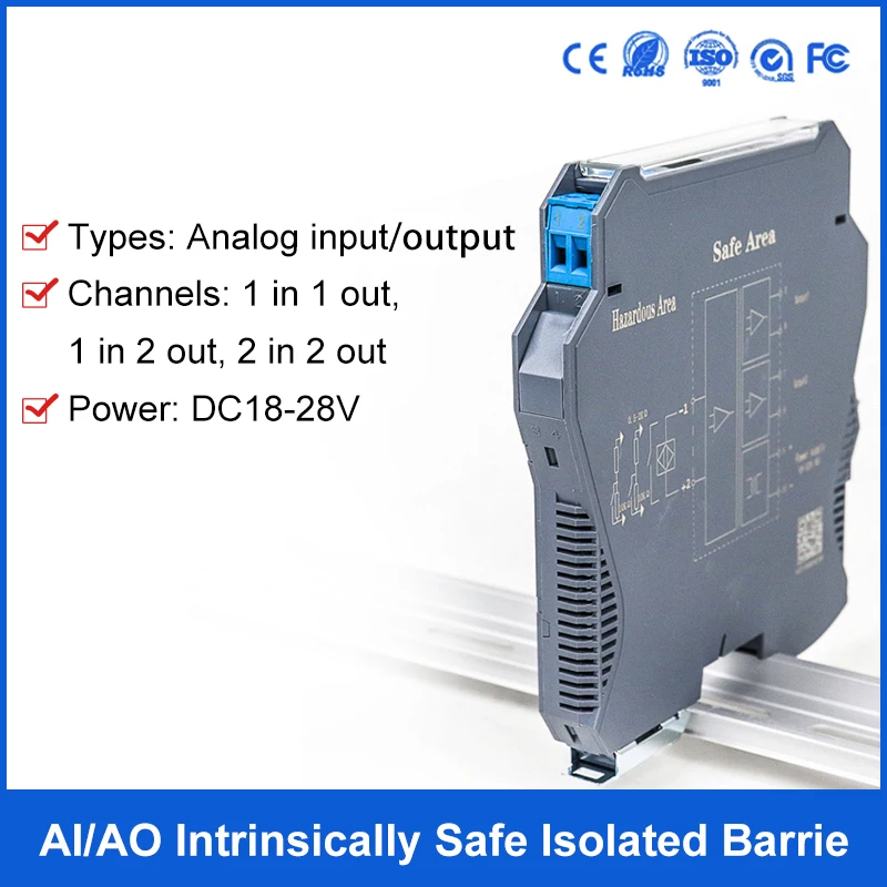 Analog-4-20mA-input-0-10v-output-1-in-2-out-isolated-intrinsic-safety ...