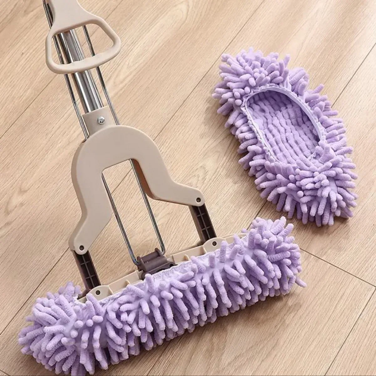 Ultra-Soft Microfiber Mop Slippers Washable & Reusable Comfortable Dust ...