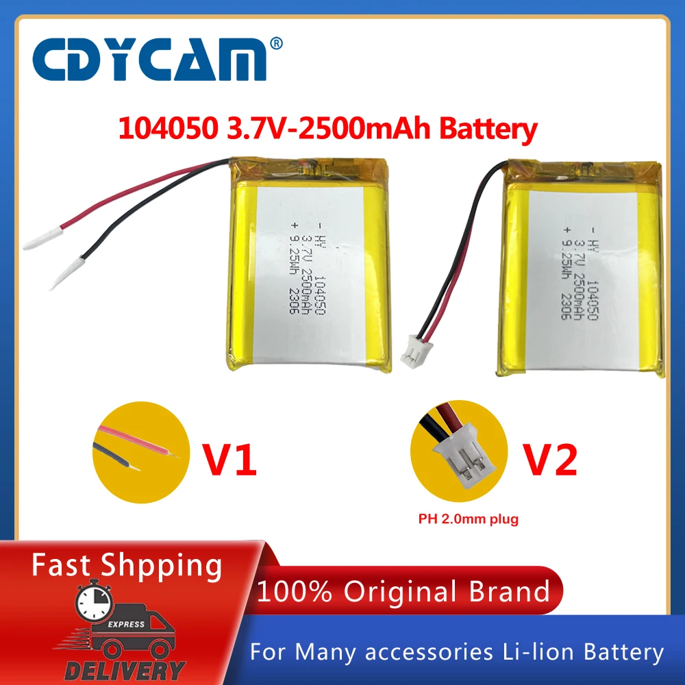 104050-3-7V-2500mAh-Polymer-Lithium-Battery-Rechargeable-Battery-For ...