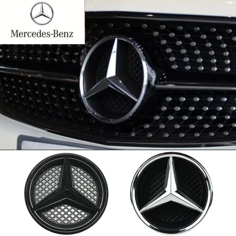 Black-border-and-silver-border-decoration-Car-Front-Grilled-Star-Emblem ...