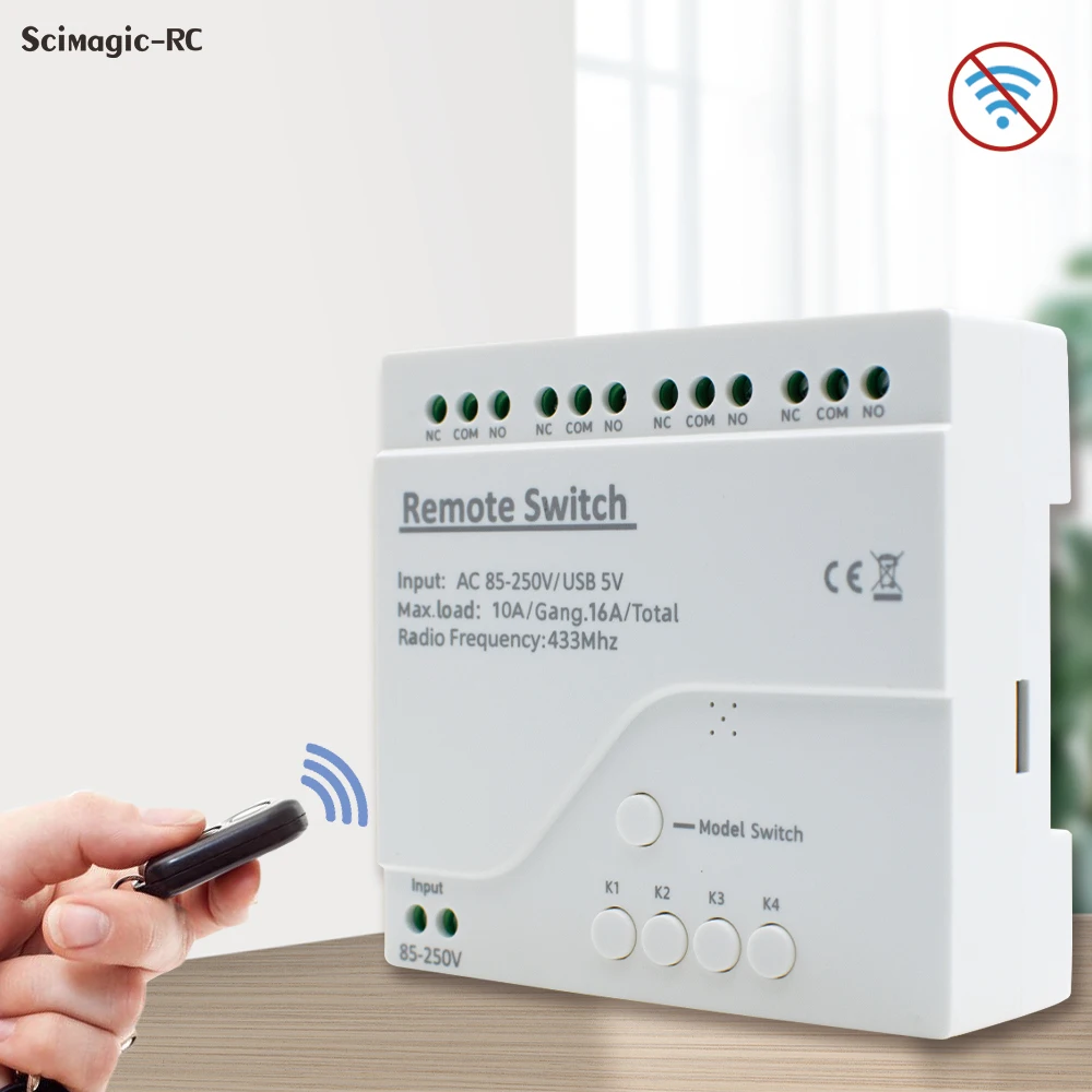 4-Channel-Garage-Door-Receiver-433mhz-Remote-Control-Fixed-code-2262 ...