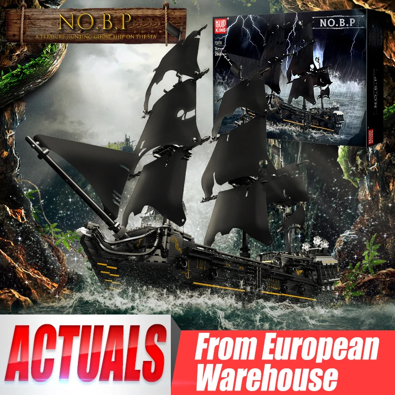 Mould King 13111 Pirate Movie Toys The MOC Black Pearl Ship Model With ...