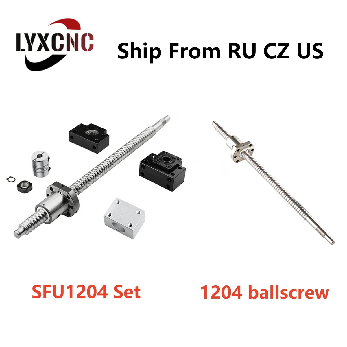 SFU1204 ballscrew / SFU1204 Set 200mm-1500mm C7 End Machined & BKBF10 ...