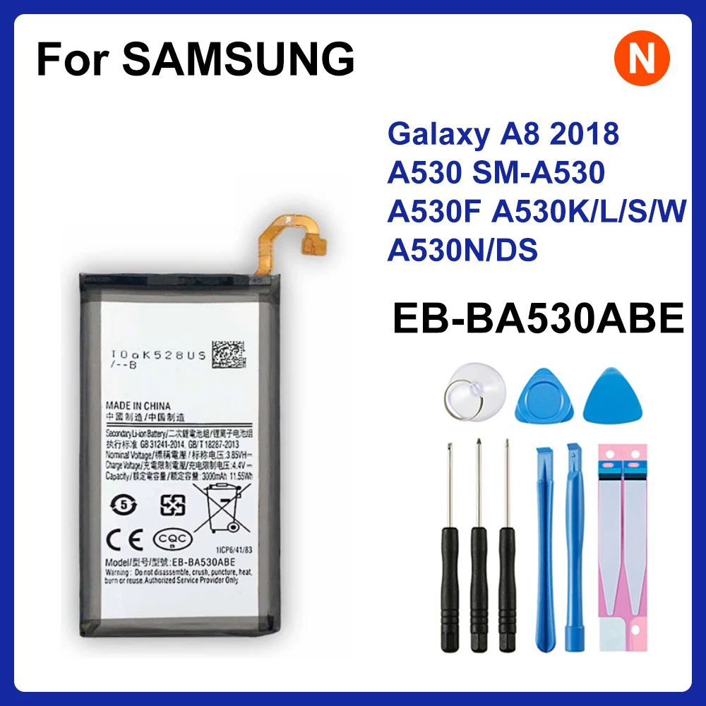SAMSUNG Orginal EB-BA530ABE 3000mAh Battery For Samsung Galaxy A8 2018 A530 SM-A530 A530F A530K ...