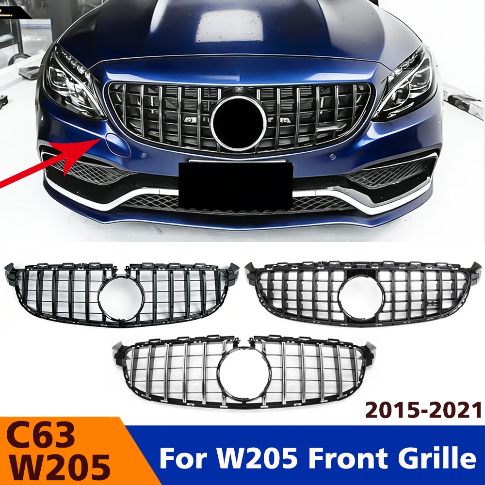 GT Style Front Grille for Mercedes C63 AMG W205 2015-2021, Aggressive ...