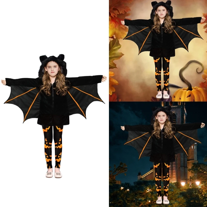 Kids-Unisex-Bat-Costume-Hoodie-Romper-Jumpsuit-Gloves-Pant-Halloween ...
