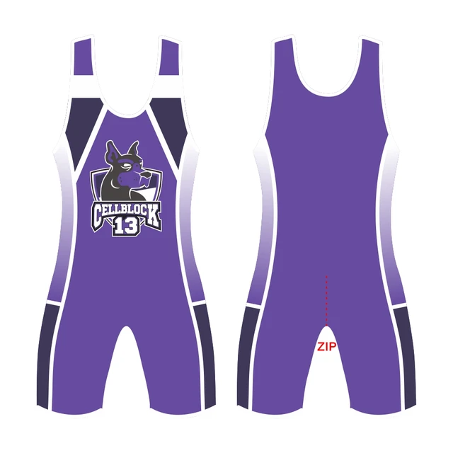 Kennel Club Cb13 Men's Wrestling Zipper Singlets One-piece Powerlifting ...