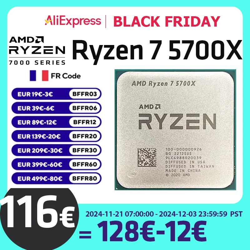 Procesor AMD New Ryzen 7 5700X za $130.10 / ~538zł - LowcyChin.pl