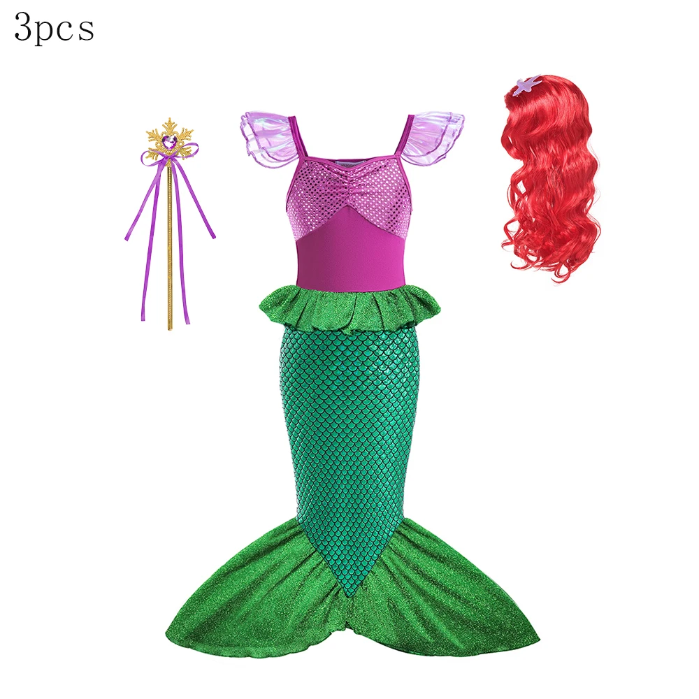 Disfraz de La Sirenita de Disney para niña, disfraz de princesa Ariel ...