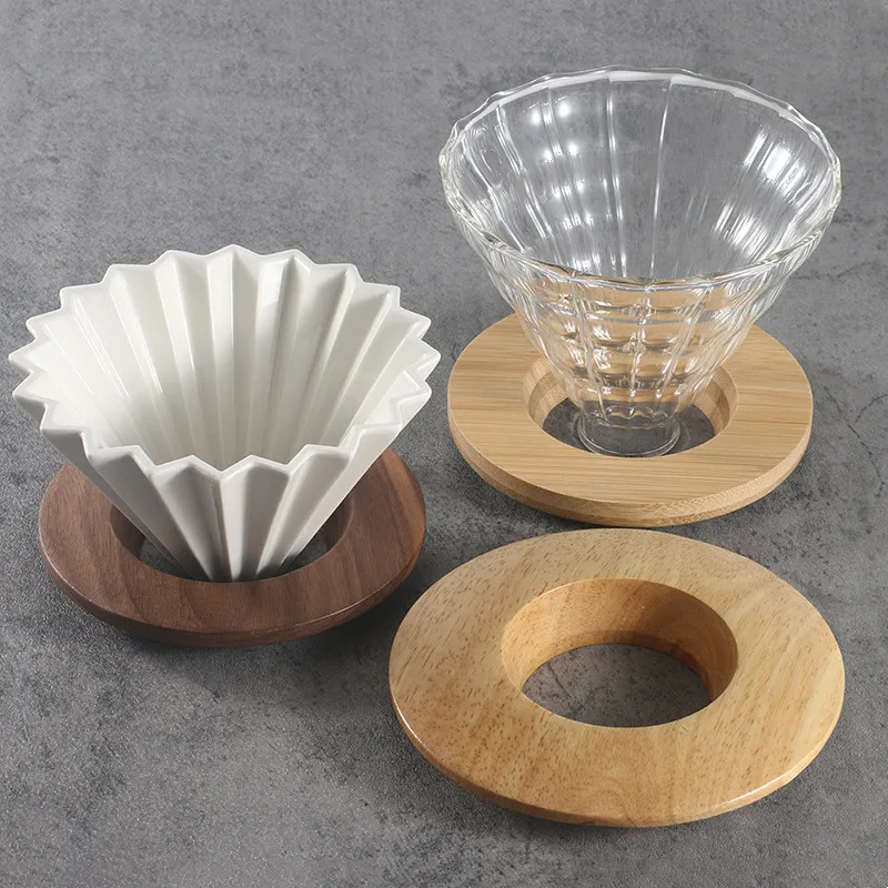 Coffee-Dripper-Holder-Tray-Wooden-Pour-Over-Cone-Dripper-Coffee-Filter ...