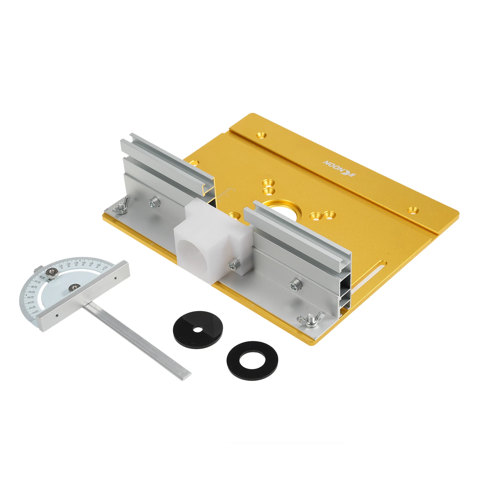 KKnoon-3Pcs-Aluminium-Router-Table-Insert-Plate-with-Miter-Gauge-Wood ...
