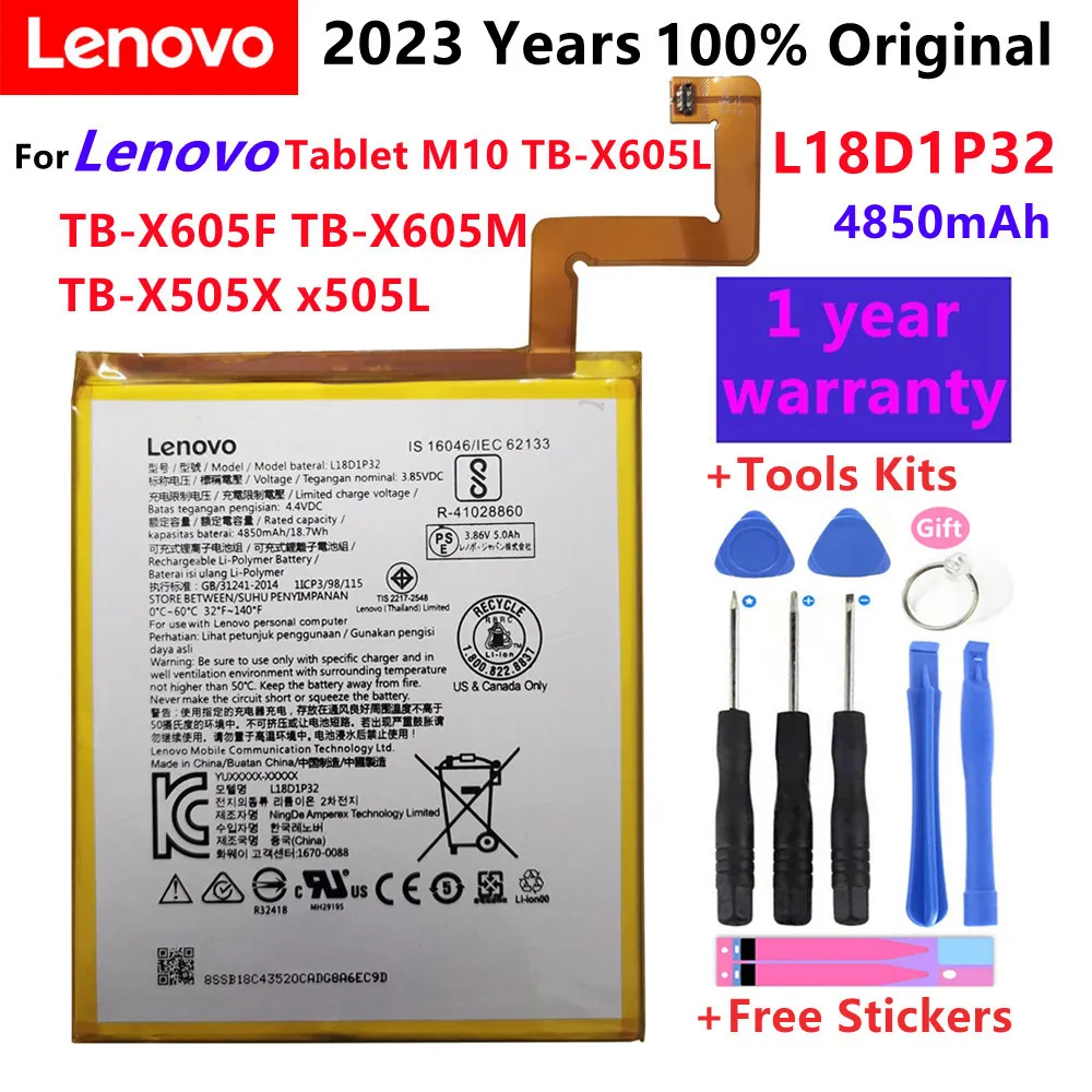 Original 4850mAh L18D1P32 Tab Replacement Battery For Lenovo Tablet M10 ...